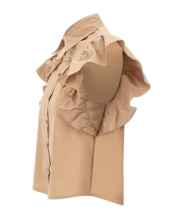 KAOS Ruffled Shirt With Lapel And Button Placket