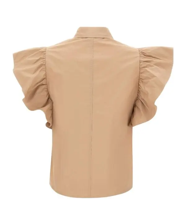 KAOS Ruffled Shirt With Lapel And Button Placket