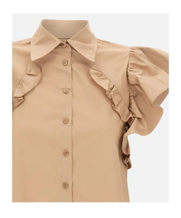 KAOS Ruffled Shirt With Lapel And Button Placket