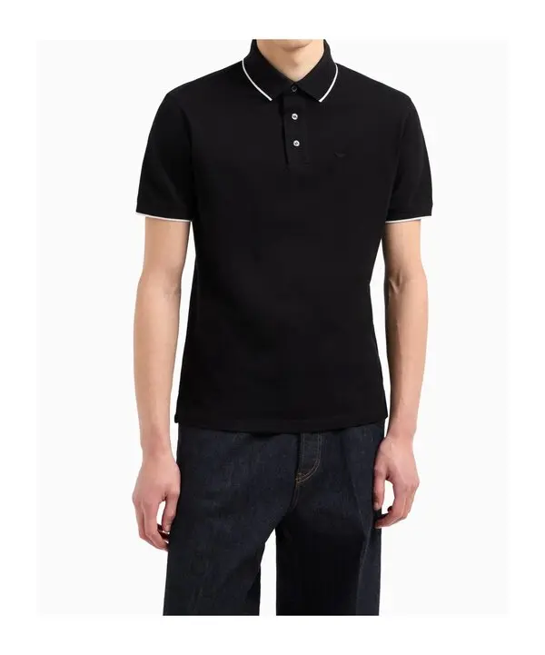 Emporio Armani Logo Embroidered Polo Shirt