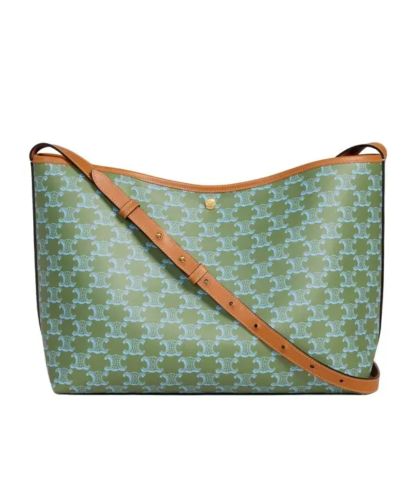 Celine Soft Shopper Bag In Triomphe Canvas And Calfskin