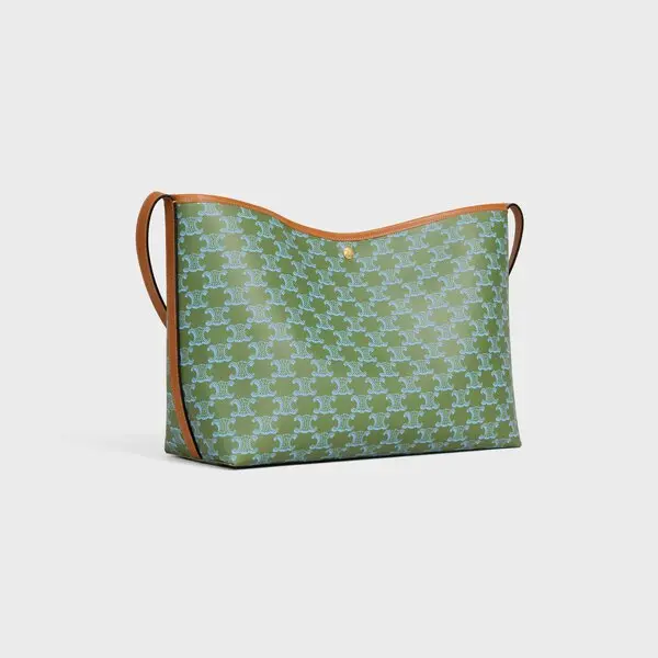 Celine Soft Shopper Bag In Triomphe Canvas And Calfskin