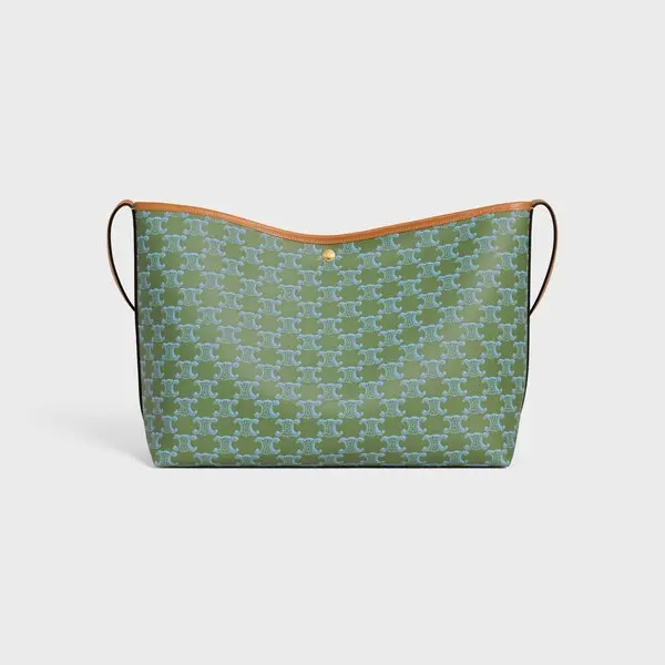 Celine Soft Shopper Bag In Triomphe Canvas And Calfskin