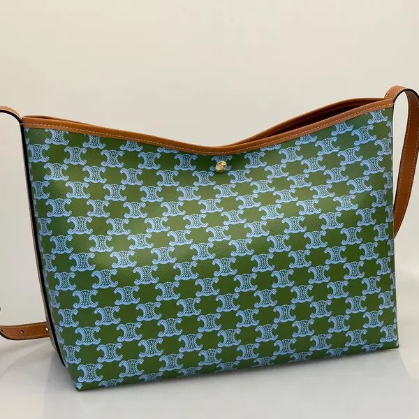 Celine Soft Shopper Bag In Triomphe Canvas And Calfskin