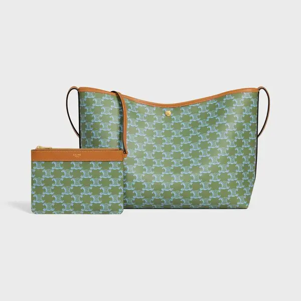 Celine Soft Shopper Bag In Triomphe Canvas And Calfskin