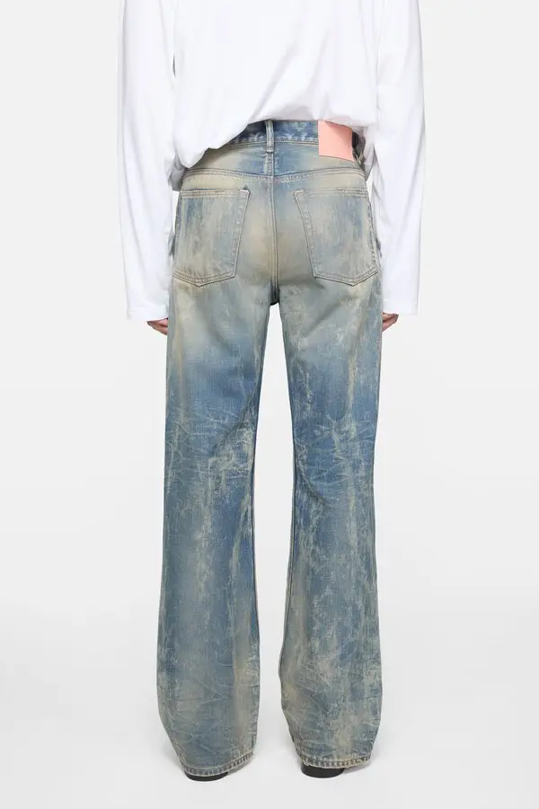Acne Studios Regular Fit Jeans In Distressed Denim