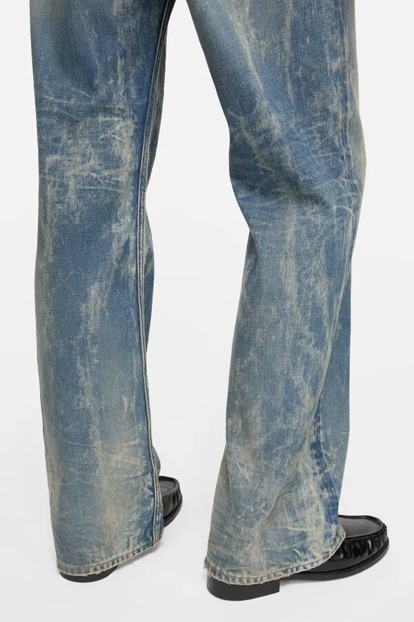 Acne Studios Regular Fit Jeans In Distressed Denim