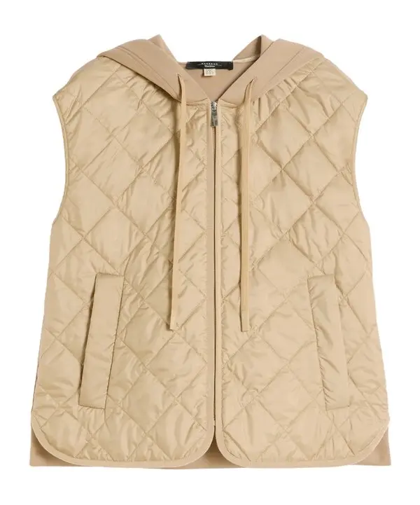 Max Mara Quilted Hooded Gilet - Beige