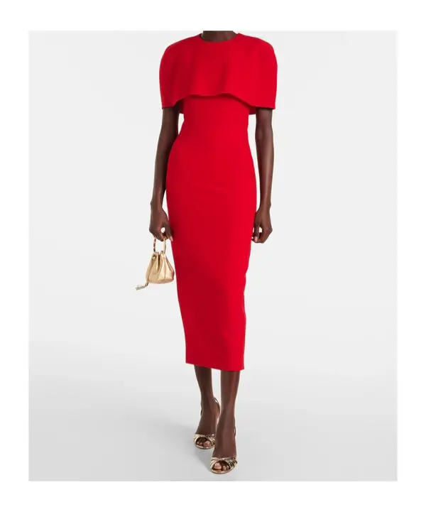 Roland Mouret Cape Effect Midi Dress