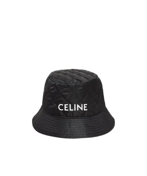 Celine Bucket Hat In Nylon Twill - Black
