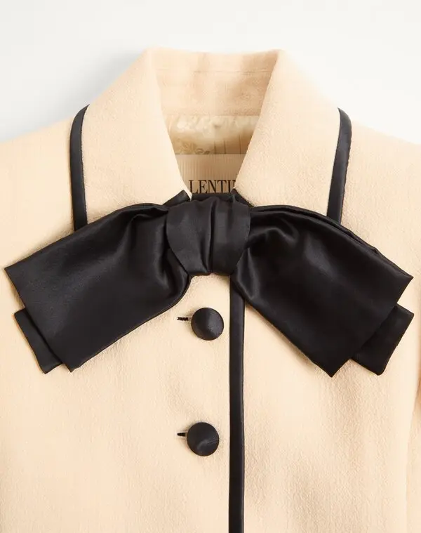 Valentino Garavani Wool Crepe Jacket With Bow Tie Neckline