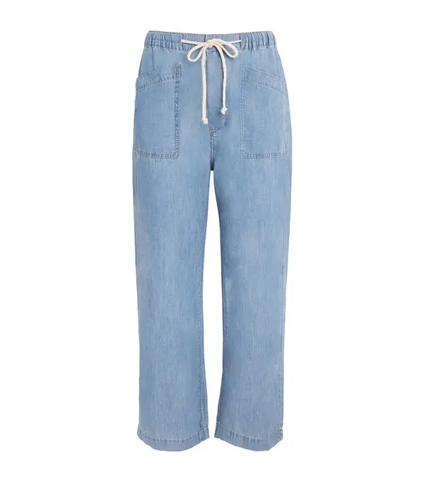 Paige Drawstring Evann Wide-leg Jeans - Blue