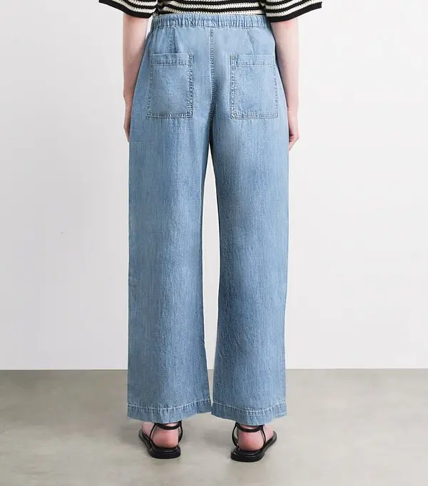 Paige Drawstring Evann Wide-leg Jeans - Blue
