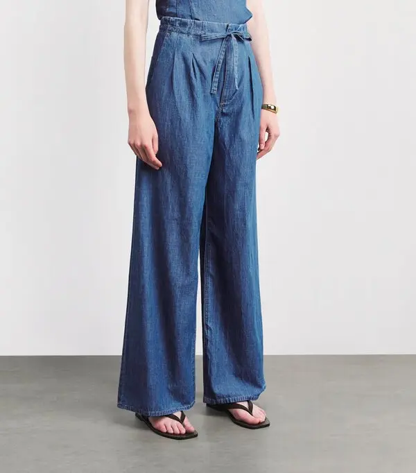 Paige Ingrid Wide-leg Jeans With Drawstring Waist
