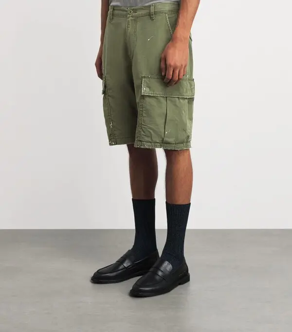 CHERRY LOS ANGELES Cotton Paint Splatter Cargo Shorts