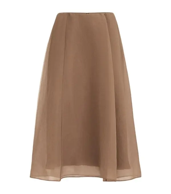 Brunello Cucinelli Silk Midi Skirt