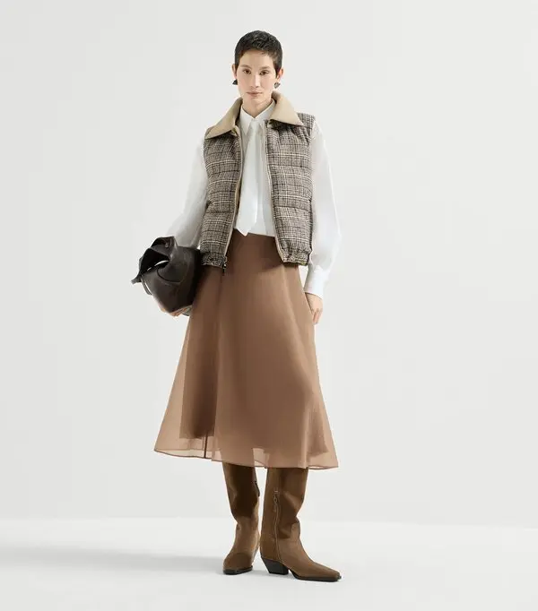 Brunello Cucinelli Silk Midi Skirt