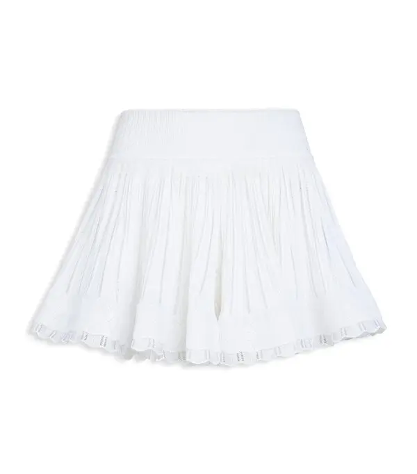 Alaïa Knitted Crinoline Shorts - White