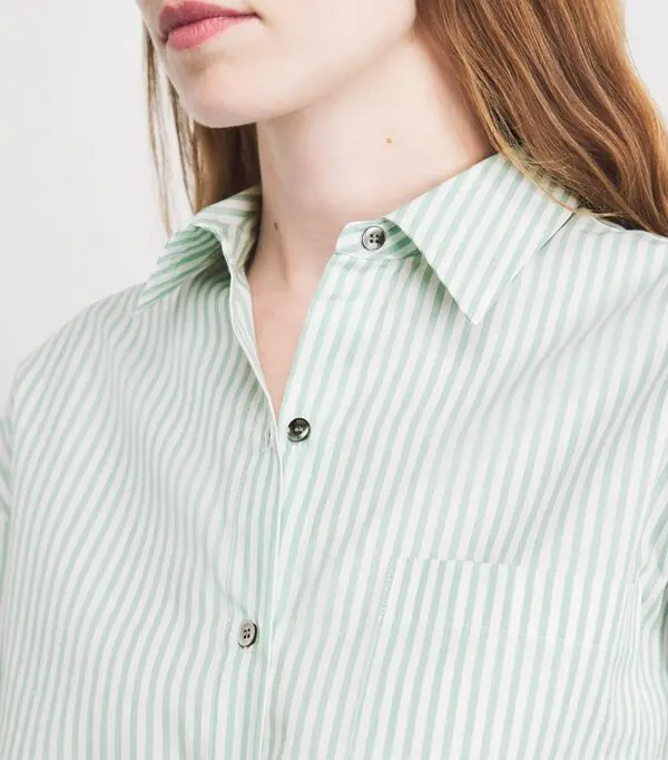 LESET Cotton-blend Stripe Button-up Shirt