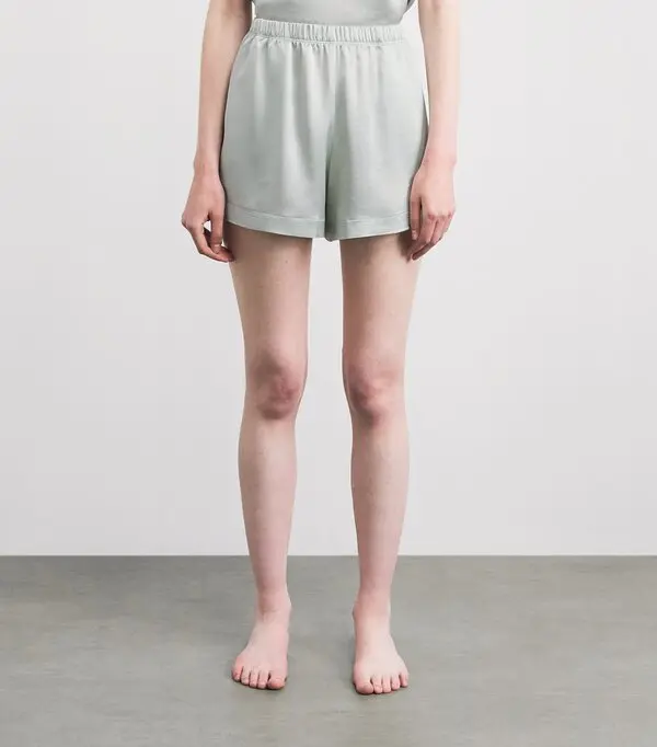 LESET Satin Barb Shorts - Green