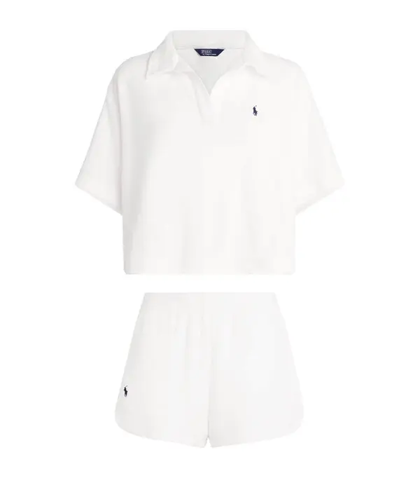 Polo Ralph Lauren Organic Cotton Terry Polo Shirt And Shorts Set - White