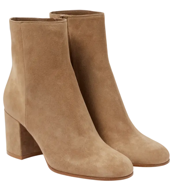 GIANVITO ROSSI Suede Ankle Boots - Beige