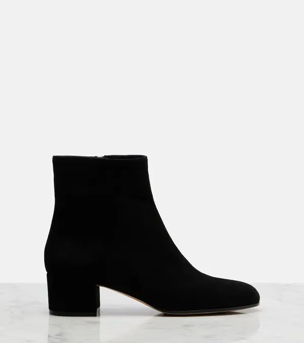 GIANVITO ROSSI Suede Ankle Boots - Black