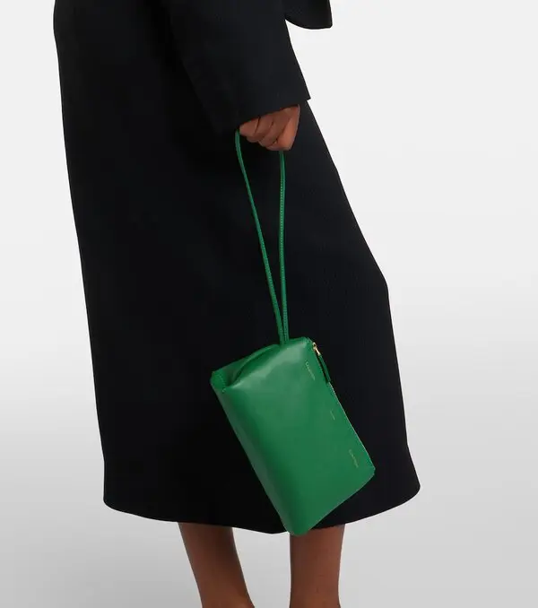 Calvin Klein Essential Case Mini Leather Clutch - Green