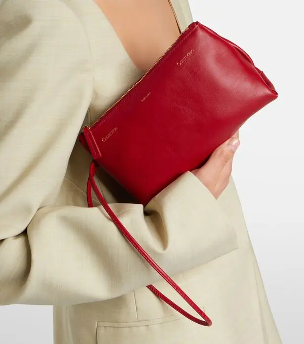 Calvin Klein Leather Clutch - Red