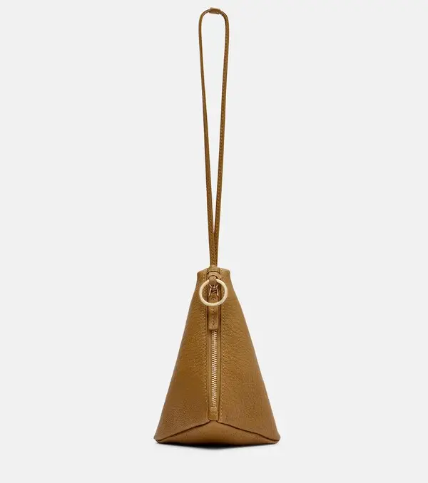 Calvin Klein Solida" Mini Leather Pouch With Strap - Beige