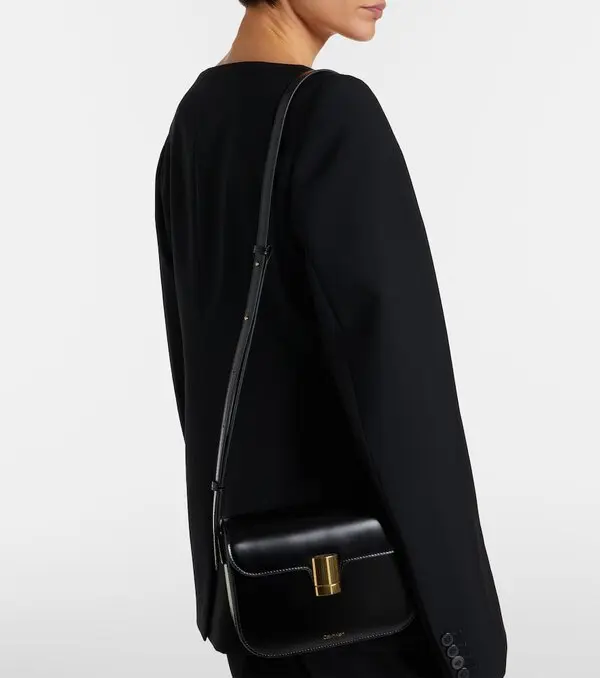 Calvin Klein Tilla Leather Shoulder Bag - Black