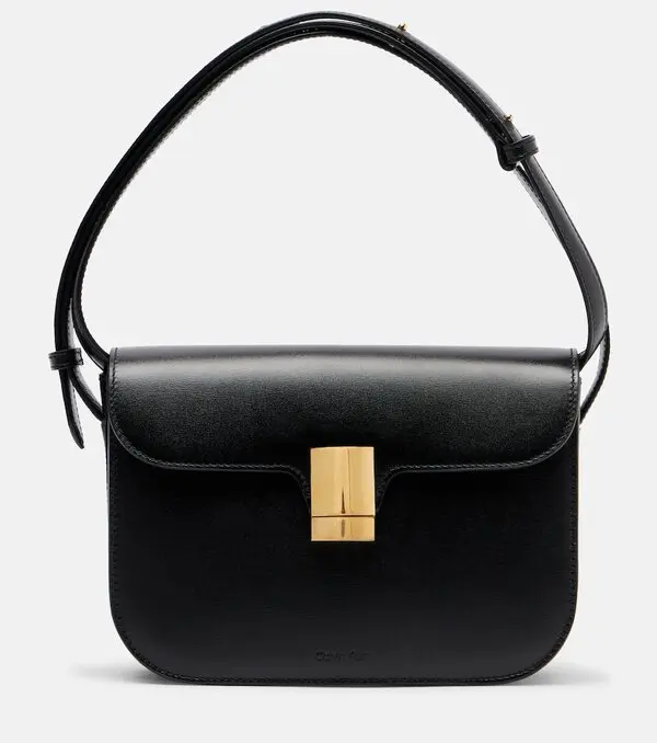 Calvin Klein Tilla Leather Shoulder Bag - Black