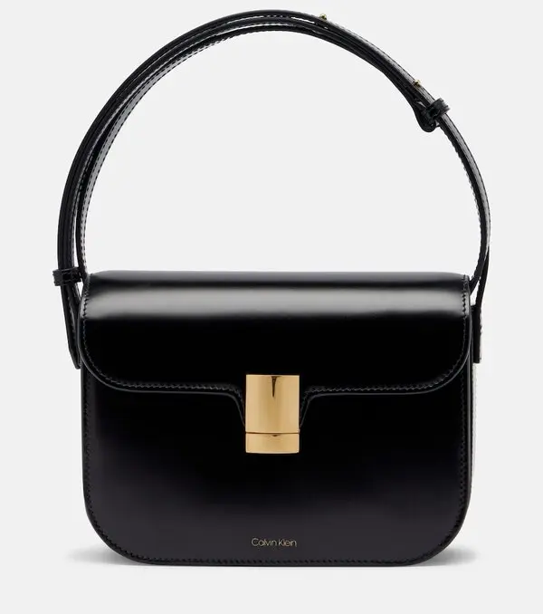 Calvin Klein Small Leather Shoulder Bag - Black