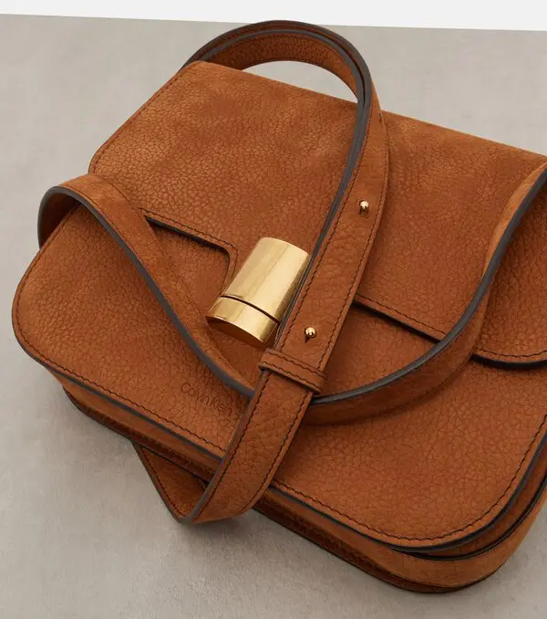 Calvin Klein Small Leather Shoulder Bag - Brown