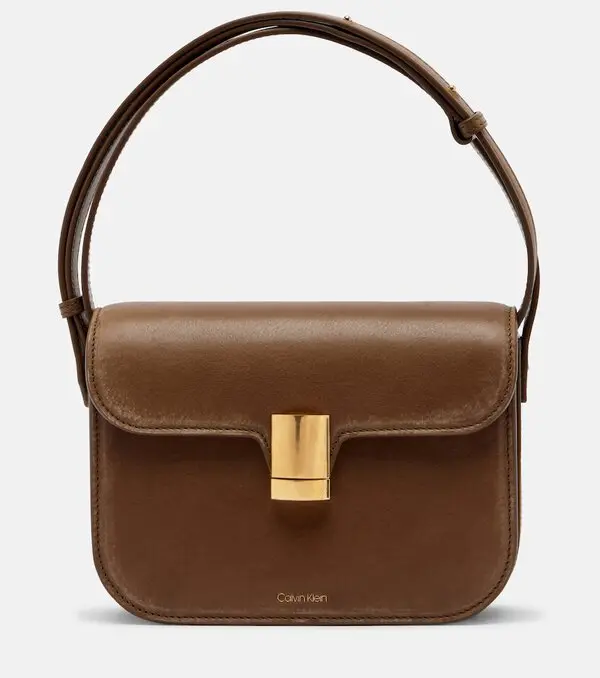 Calvin Klein Tilla Small Leather Shoulder Bag - Brown
