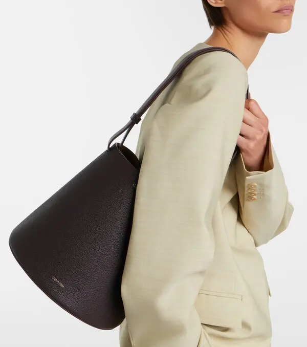 Calvin Klein Orbita Small Leather Bucket Bag