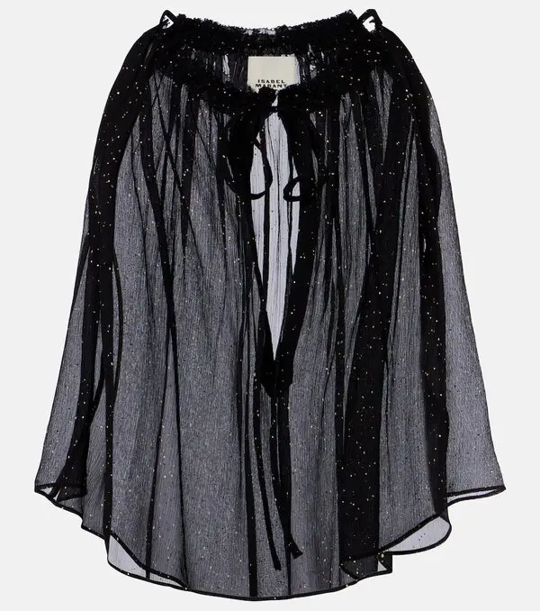 Isabel Marant Étoile Marilou Silk Georgette Top - Black
