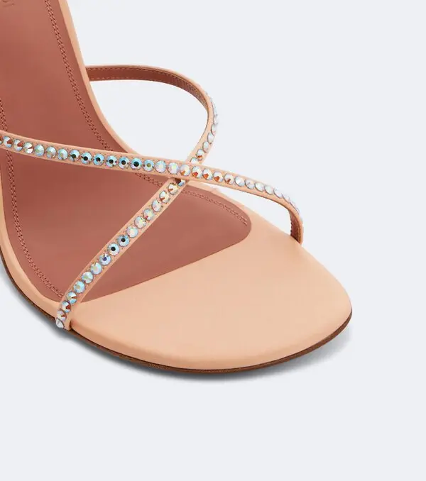 Amina Muaddi Sally Crystal-embellished Satin Mules