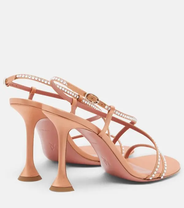 Amina Muaddi Sally Crystal-embellished Satin Sandals