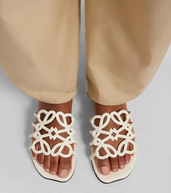 Loewe Petal Anagram Sandals - White