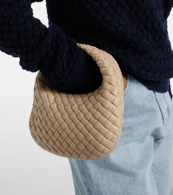 Bottega Veneta Baby Veneta Intrecciato Leather Top-handle Bag - Beige