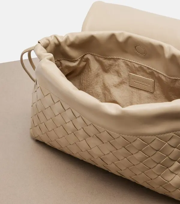 Bottega Veneta Small Woven Leather Shoulder Bag - Beige