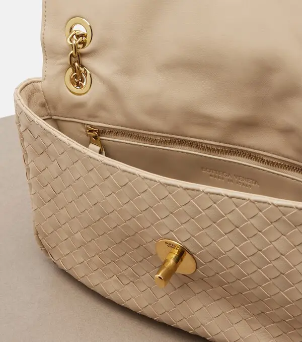 Bottega Veneta Madison Intrecciato Leather Shoulder Bag - Beige