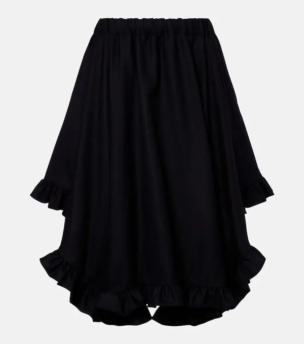 Noir Kei Ninomiya Ruffled Tiered Wool Midi Skirt