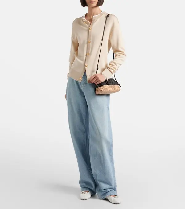 Bottega Veneta Concert Leather And Raffia Shoulder Bag