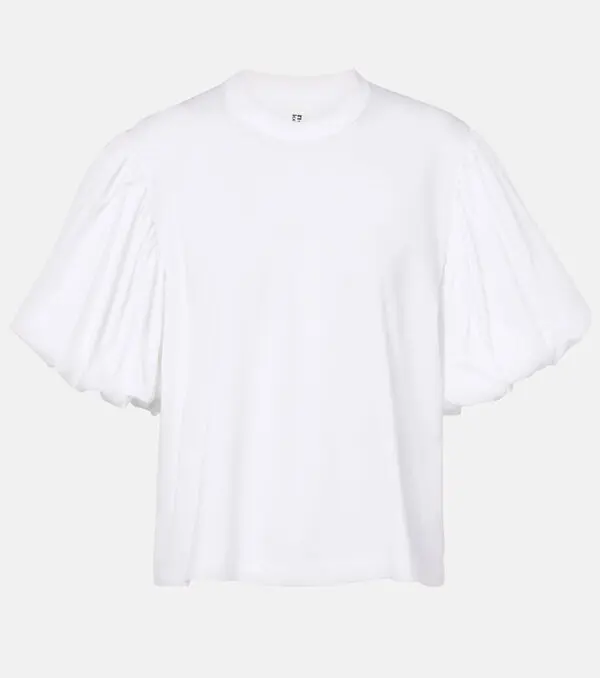 Noir Kei Ninomiya Puff Sleeve Cotton T-shirt - White