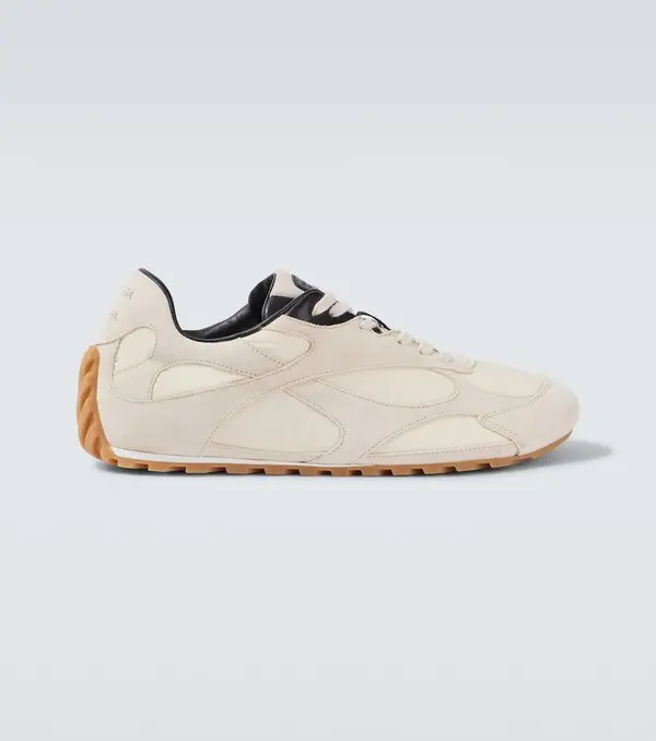 Bottega Veneta Orbit Flash Suede-trimmed Sneakers - Beige
