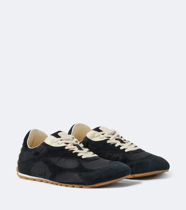 Bottega Veneta Orbit Flash Suede-trimmed Sneakers - Black