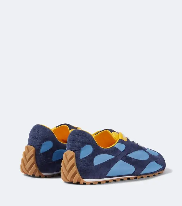 Bottega Veneta Orbit Flash Suede-trimmed Sneakers - Blue