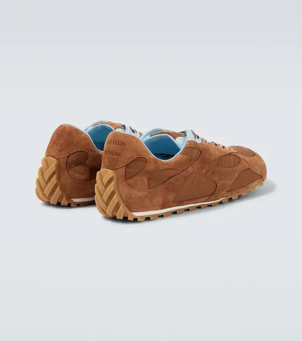 Bottega Veneta Orbit Flash Suede-trimmed Sneakers - Brown